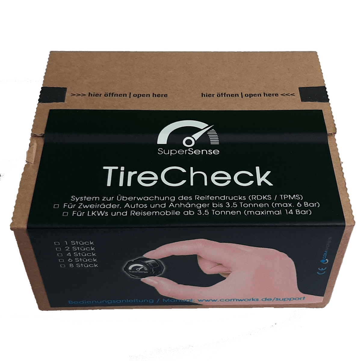 SuperSense TireCheck (TPMS) 6 Stück 8 bar Reifendruck